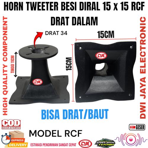 Jual HORN TWEETER BESI DIRAL 15 x 15 RCF DRAT DALAM horn tweeter 15 x 15 Aluminium Diral - Kab ...