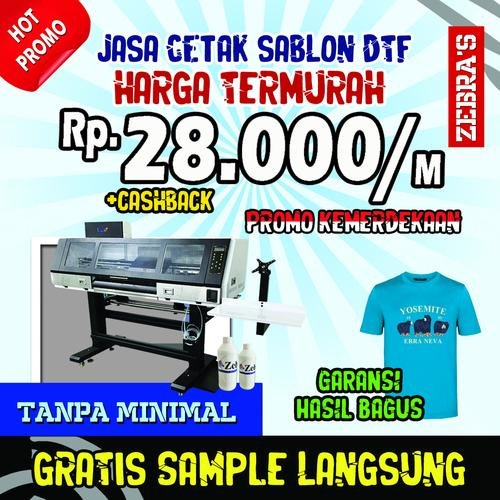 Jual PROMO CETAK SAMPLE GRATIS Jasa Cetak Garment Textile Sablon DTF ...
