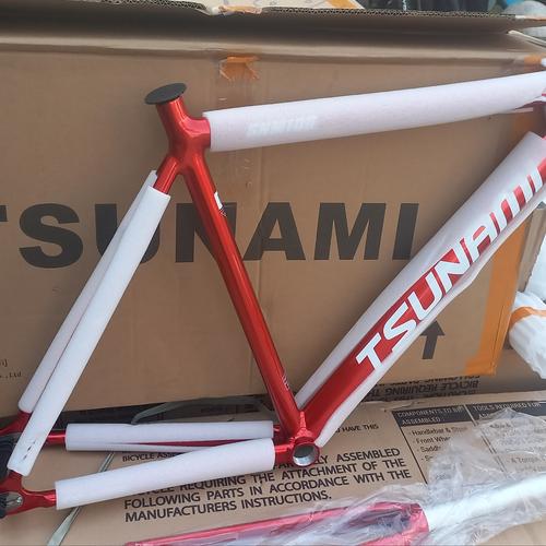 Jual Frame + Fork Sepeda fixie Tsunami SNM 100 alloy Fixed gear bonus ...