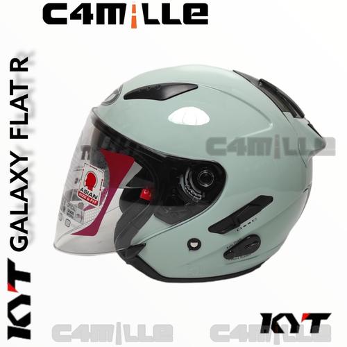 Jual HELM KYT GALAXY FLAT R SOLID SAGE GREEN DOUBLE VISOR HALF FACE - M ...