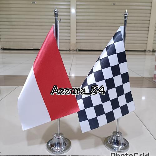 Jual tiang stenlis meja+bendera start bendera Finish+Merah Putih ...