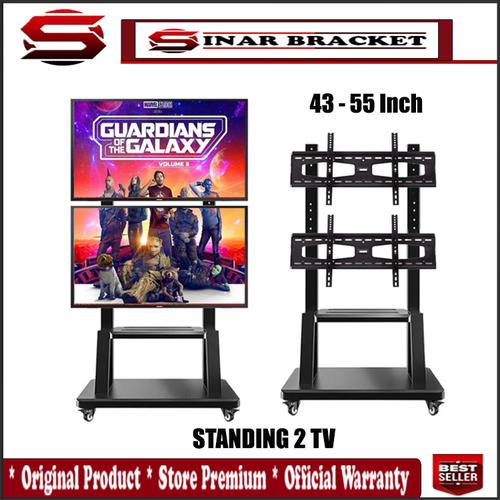 Jual bracket braket tv standing 2 tv PD 1750 untuk ukuran 43 49 50 55 ...