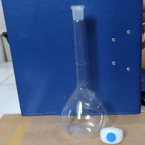 Jual Labu Ukur 1000ml. Volumetric Flask 1000ml. PP Stopper. Duran. BLUE ...
