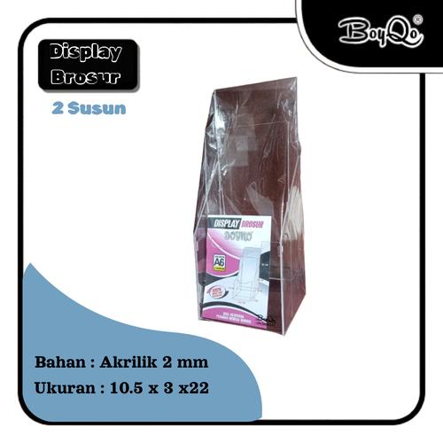 Jual BoyQo Display Brosur Akrilik 2 Susun A6 - Bahan Akrilik Transparan ...