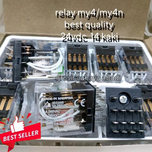 Jual relay my4/my4n 24vdc 14kaki 5a/relay my4/relay my4n 24vdc ...