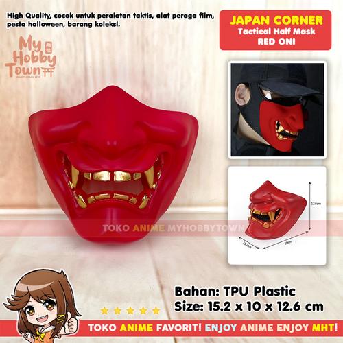 Jual Topeng Anime Jepang Noh Kabuki Hannya Merah Oni Demon Mask Half ...