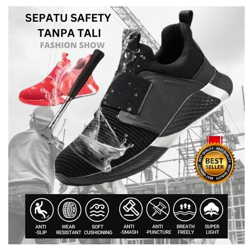 Jual Sepatu Safety Sporty Pria Wanita Import Ujung Besi Tanpa Tali ...