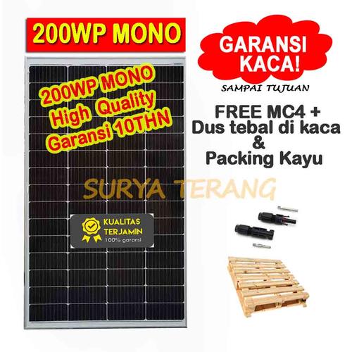 Jual Solar Panel Surya 200wp Mono Solar Cell 200wp Mono + Packing Kayu ...