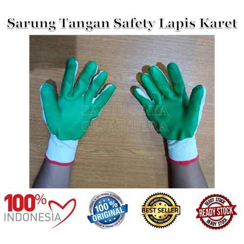 Promo Sarung Tangan Safety Lapis Karet Tebal Sarung Tangan Proyek Lapis Latex Anti Slip - Kota ...