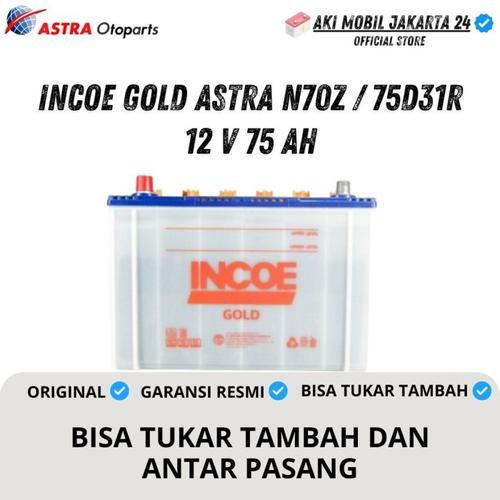 Jual Aki Mobil Ford Ranger N70Z INCOE GOLD ASTRA Aki Basah 75 Ah 12 V ...