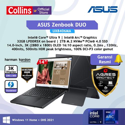 Promo ASUS Zenbook DUO UX8406MA Ultra 9-185H 32GB 2TB 14" 3K OLED 120Hz W11 OHS - Inkwell Gray ...