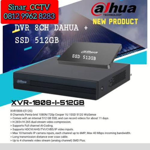 Jual DH-XVR1B08-I-512 - DVR XVR DAHUA 8 CHANNEL 2MP BUILT IN SSD 512GB - Jakarta Utara ...