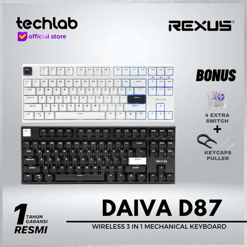 Promo Rexus Daiva TKL D87 / D-87 Wireless 3 in 1 Connection Gaming ...