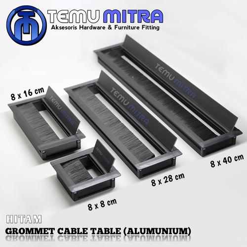 Jual Grommet cable table, Tutup lubang kabel meja HITAM - 80 x 400 mm ...