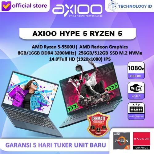 Promo Axioo Hype 5 AMD X5 Ryzen 5 5500U RAM 16GB 1TB SSD 14.0-inch Full ...