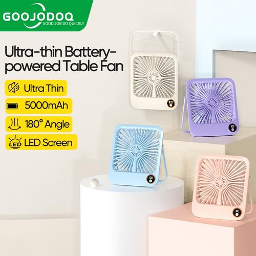 Jual GOOJODOQ W30 Ultra-Thin Portable Desktop Fan 5 Speed Level LED ...
