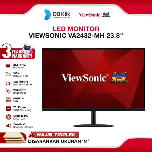 Promo LED Monitor VIEWSONIC VA2432 MH 23.8" IPS 100Hz FHD HDMI VGA ...
