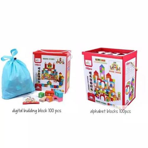 Jual [capt] Mainan Kayu Edukasi Anak Susunan Balok Angka Alfabet ...