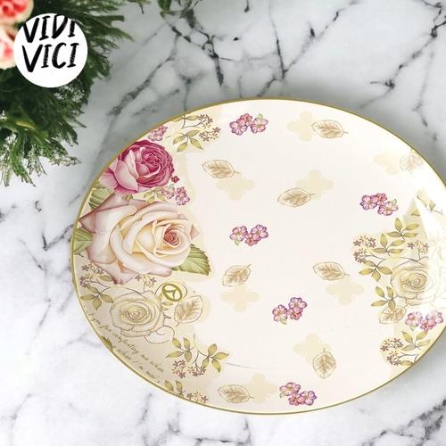 Jual Vicenza Piring Makan 16 inch 40 cm Pa07 Mawar size besar, cocok ...