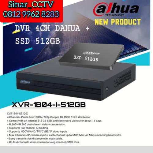 Jual DH-XVR1B04-I-512 - DVR XVR DAHUA 4 CHANNEL 2MP BUILT-IN SSD 512GB - Jakarta Utara ...