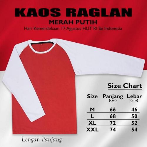 Jual Kaospolos - Kaos Reglan Seragam Merah Putih Hari KEMERDEKAAN 17 ...