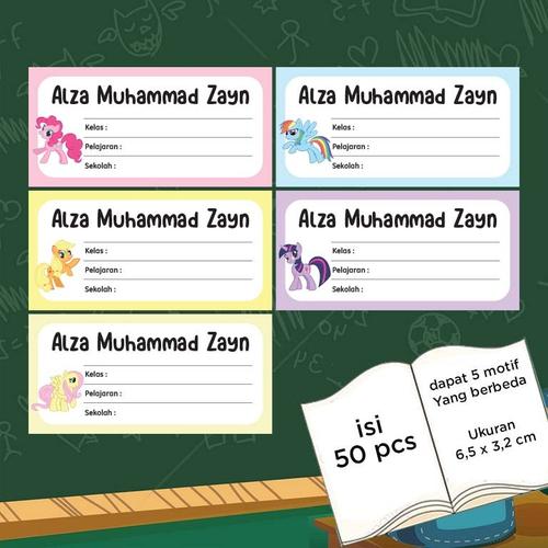 Jual Stiker nama label mata pelajaran buku sekolah sticker custom mapel ...
