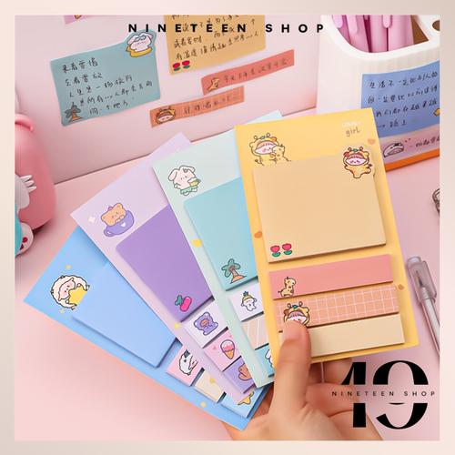 Jual S6248 Aesthetic Sticky Notes Animal Lucu / Sticky Notes 4 Line ...