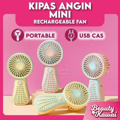 Promo KIPAS ANGIN MINI Portable Karakter Lucu Rechargeable USB - Biru ...