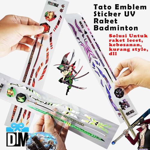 Jual Sticker Tato UV Raket Badminton Bulu Tangkis Emblem Cat Pedang ...
