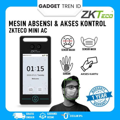 Jual Mesin Absensi Wajah ZKTeco Mini AC | Akses Kontrol Pakai Kartu RFID | Support ADMS ...