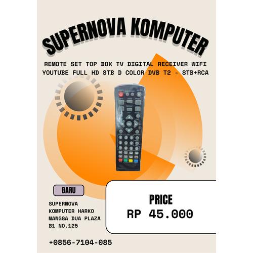 Jual REMOTE SET TOP BOX TV Digital Receiver WIFI YOUTUBE FULL HD STB D COLOR DVB T2 - STB+RCA ...