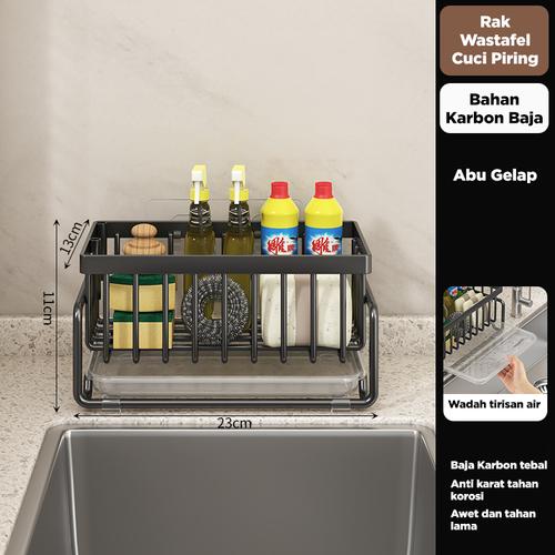 Promo Rak Tempel Wastafel Pencuci Piring Multifungsi Stainless Rak ...