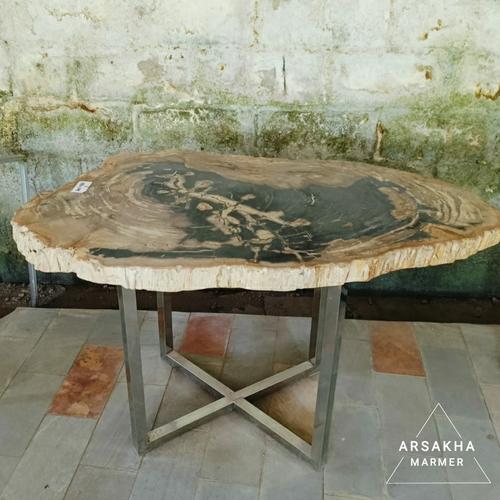 Jual Meja Fosil Kayu Kaki Besi - Kab. Tulungagung - Arsakha Marmer ...