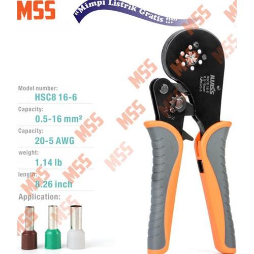 Jual Best IWISS Tang Crimp Skun Ferrule HSC8 16 Hexagon 0.5-16mm² ...