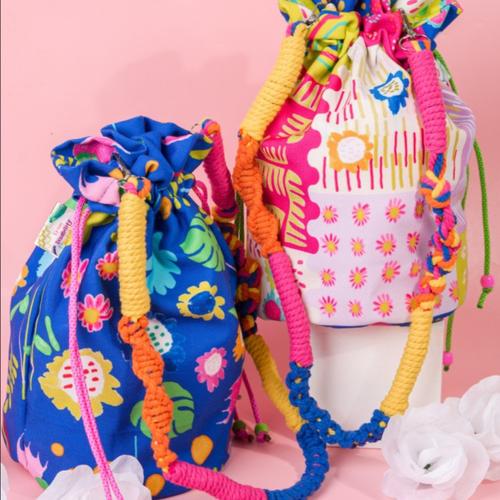 Promo PUKA Tas Bucket Bag Neon Garden with Strap Bag Macrame - Night ...