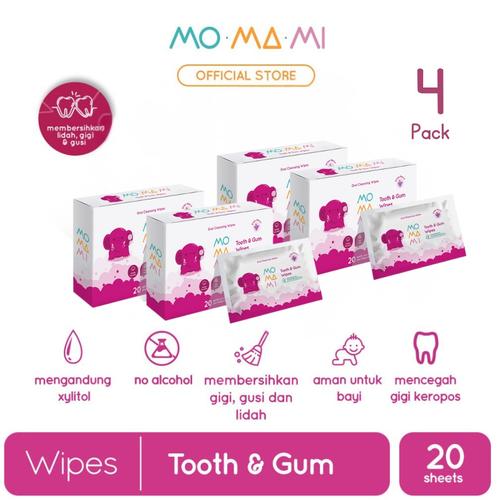 Jual Momami Bundling tooth & gum 20s 4PK - Tisu basah pembersih gigi ...