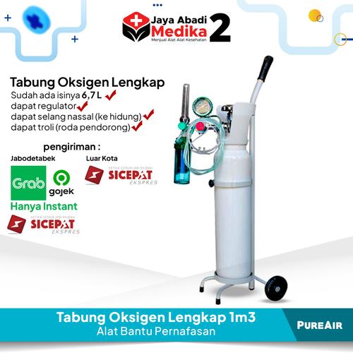 Jual tabung oksigen 1m3 lengkap sudah isi regulator dan trolly ...