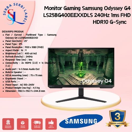 Jual Monitor Gaming Samsung Odyssey G4 S25BG400 240Hz 1ms FHD HDR10 G ...