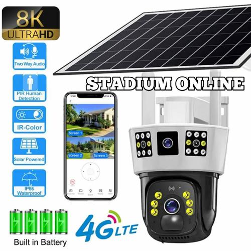 Jual Camera Tiga Lensa 4G Simcard Tenaga Surya 8K IP Kamera Keamanan ...