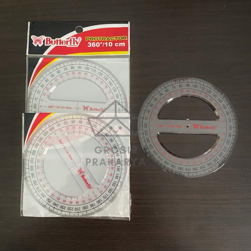 Jual SATUAN Busur BUTTERFLY 360 Derajat Penggaris Ukur Ukuran Alat ...