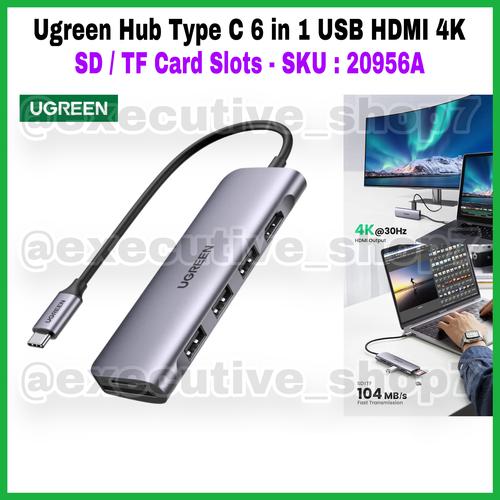 Jual Ugreen Hub Type C 6 in 1 USB HDMI 4K - SD / TF Card Slots - SKU ...
