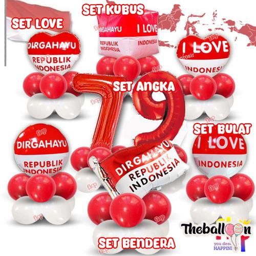 Jual Set Standing Balon Dirgahayu RI 17 Agustus / Dekorasi Merah Putih ...