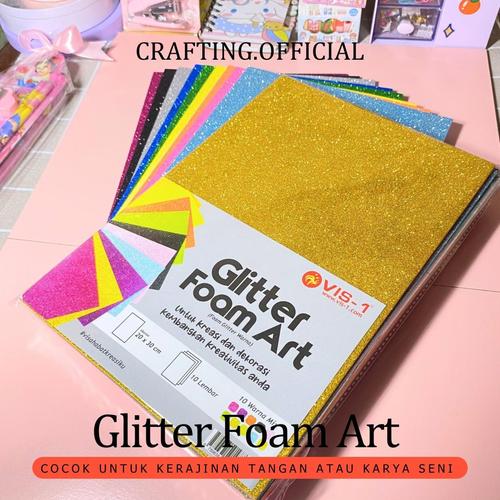 Jual SPON GLITER/ FOAM GLITER A4 PAPER GOMA EVA - Pink Tua - Kota ...