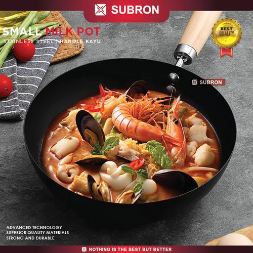 Jual SUBRON Small Milk Pot 24CM 26CM 28CM Stainless Handle Kayu Non ...
