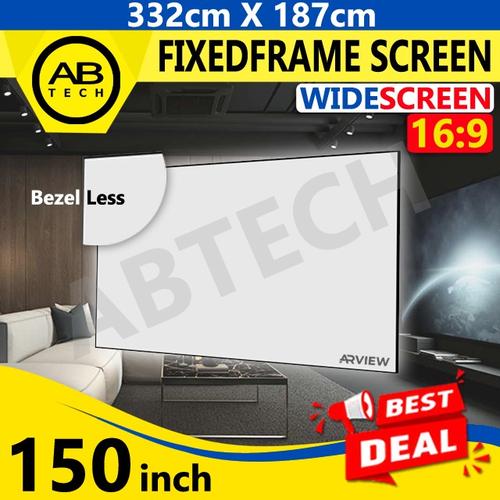 Jual Layar Proyektor Fixed Frame 150” 16:9 White Screen - Bezel Less ...