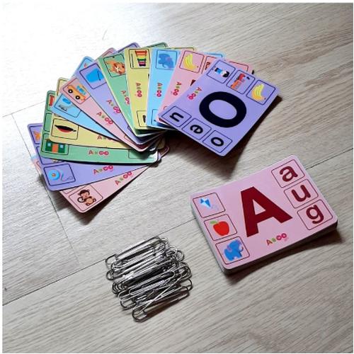Jual Flash Card Alfabet Paper Clips, Puzzle Abjad, Flash Card Abjad ...
