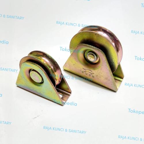 Jual Roda Rel Pagar Besi AS Bearing U 70 mm / Roda Pintu Pagar Besi ...