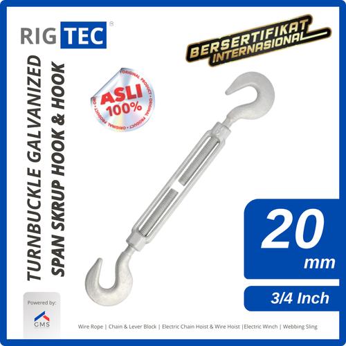 Jual RIGTEC Turnbuckle / Jarum Keras Hook & Hook 20 mm 3/4 Inch Span ...