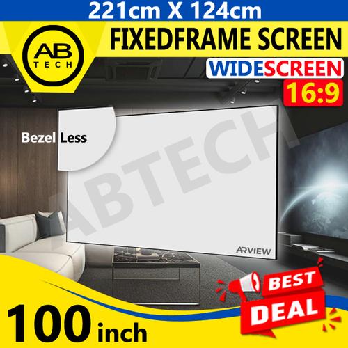Jual Layar Proyektor Fixed Frame 100” 16:9 White Screen - Bezel Less ...
