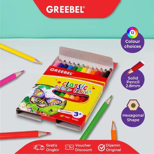 Promo GREEBEL PENSIL WARNA 3012 HALF CLASSIC ISI 12 Colouring Color ...